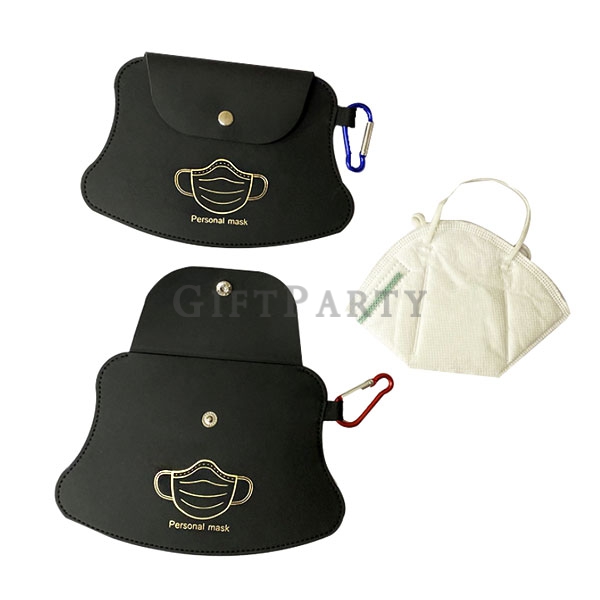 N95 leather mask storage bag with carabiner | Advertising Gifts ∣ ...