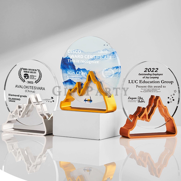Custom Mountain Peak Crystal Trophy | K9 Crystal Award | Hiking ...