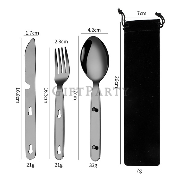 Camping tableware ∣ Stainless steel 304 camping tableware 3pcs ...