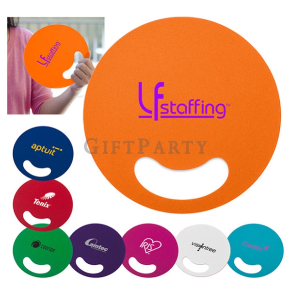 Custom Advertising Fan Round Plastic Giveaway Fan ∣ Advertising Gift ...